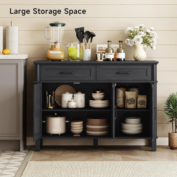 Winston Porter 48 Inches Buffet Cabinet with Storage, Farmhouse ...