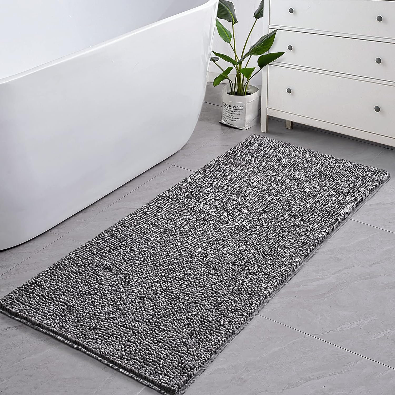 Hokku Designs Luxury Bathroom Rug Shaggy Bath Mat 24 x 60 Inch ...
