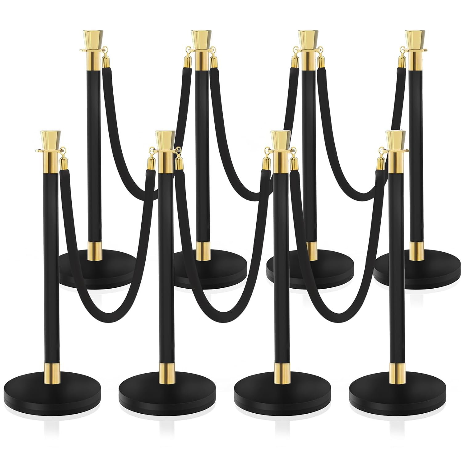 SHAREWIN Black Stainless Steel Stanchions Rope - Crowd Control Barriers ...