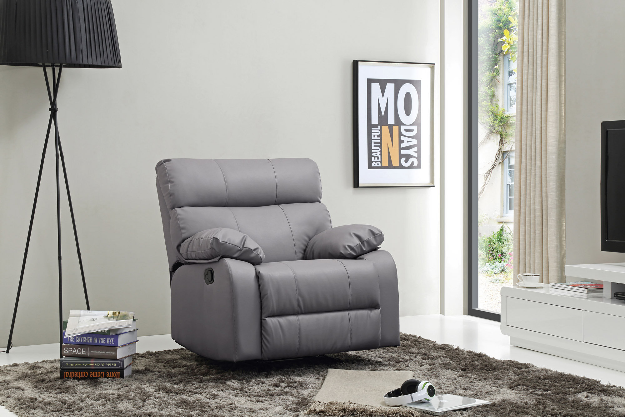 Latitude Run® Contemporary Rocker Recliner Chair, Recliner Chair Modern ...