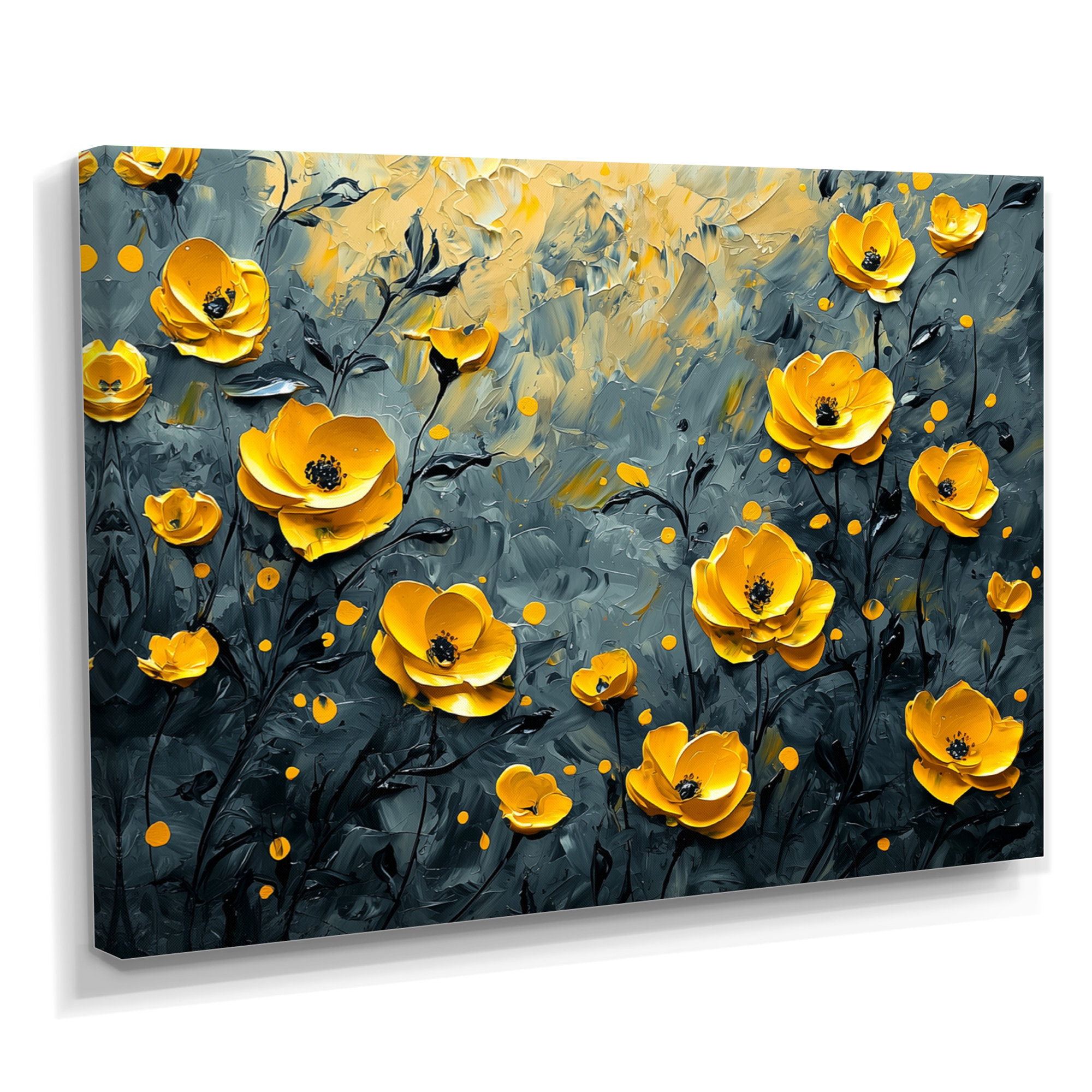 Winston Porter Yellow Love Blossom Of Roses Field II - Floral Wall Art ...