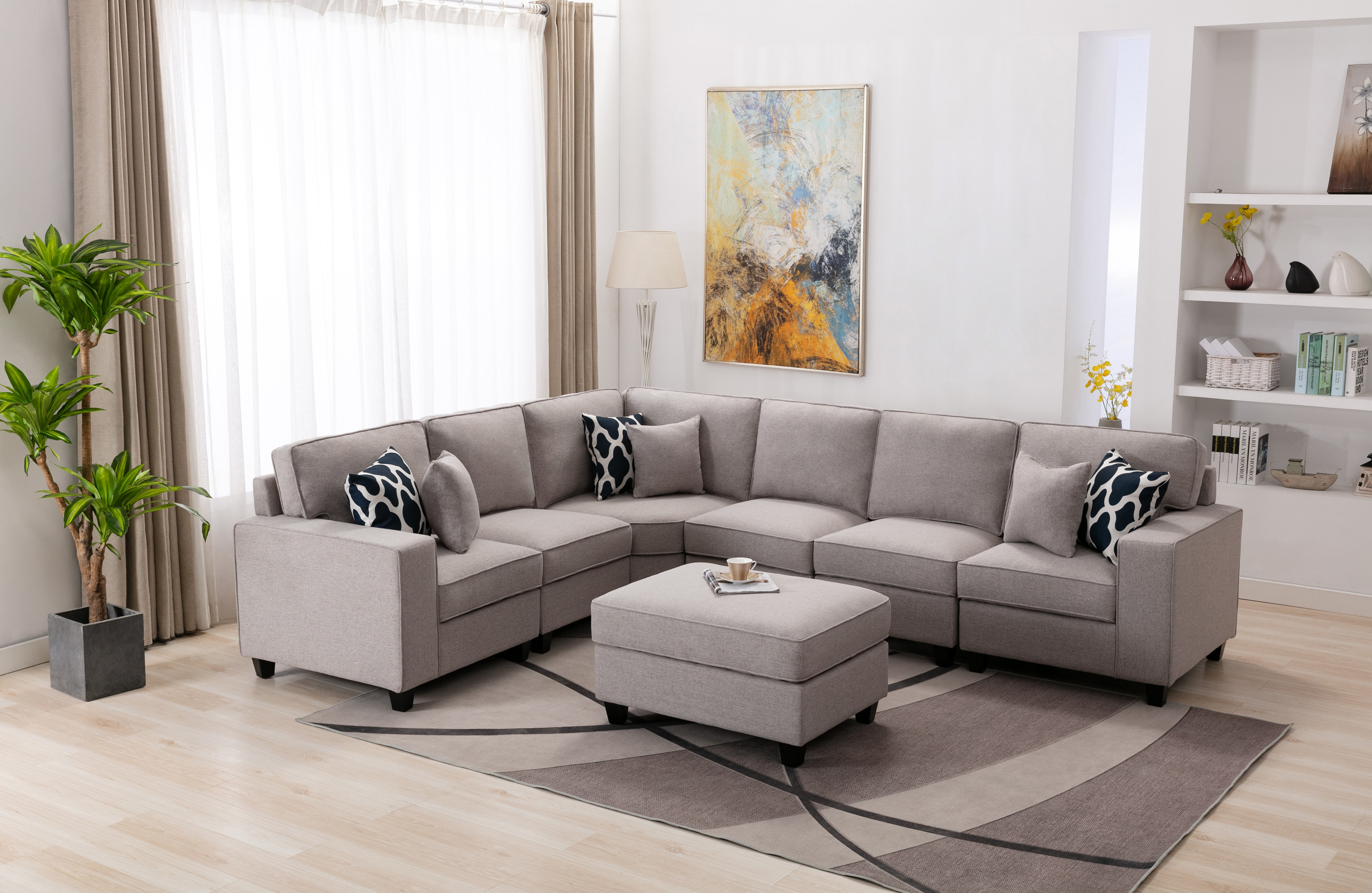 Latitude Run® Amythyst 137" Wide Reversible Modular Seating Component ...