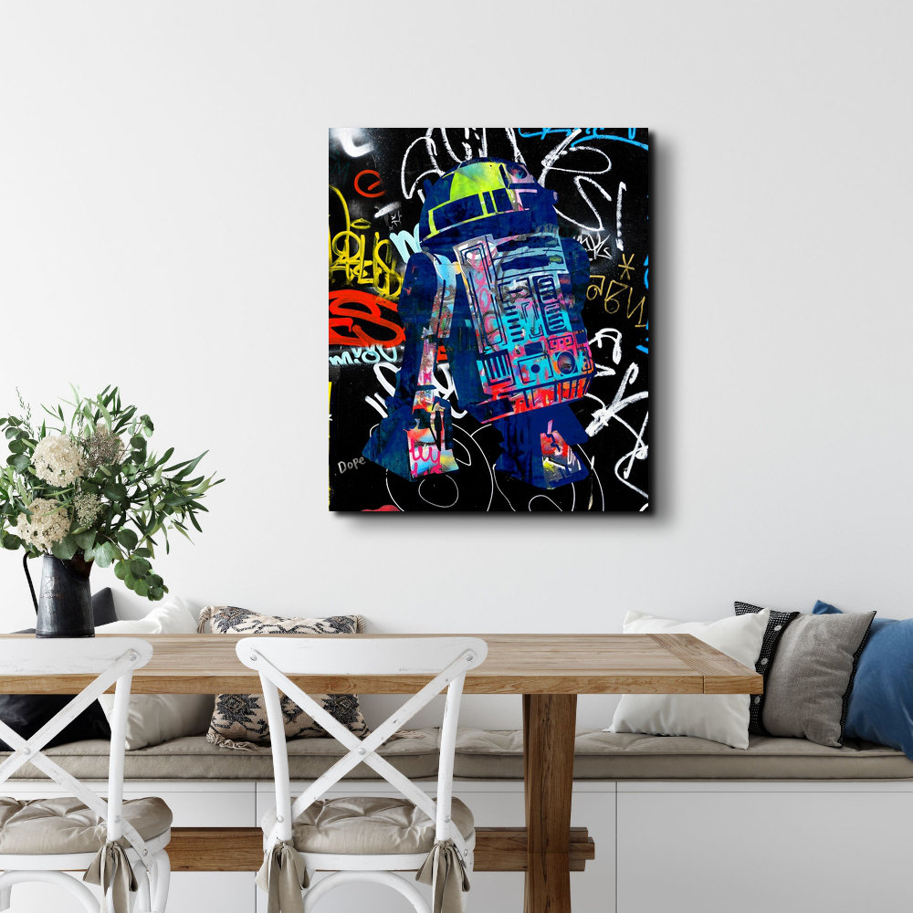 ATX Art Group LLC R2D2 Graffiti Pop Art On Canvas, PAF-GWC-623_R2D ...
