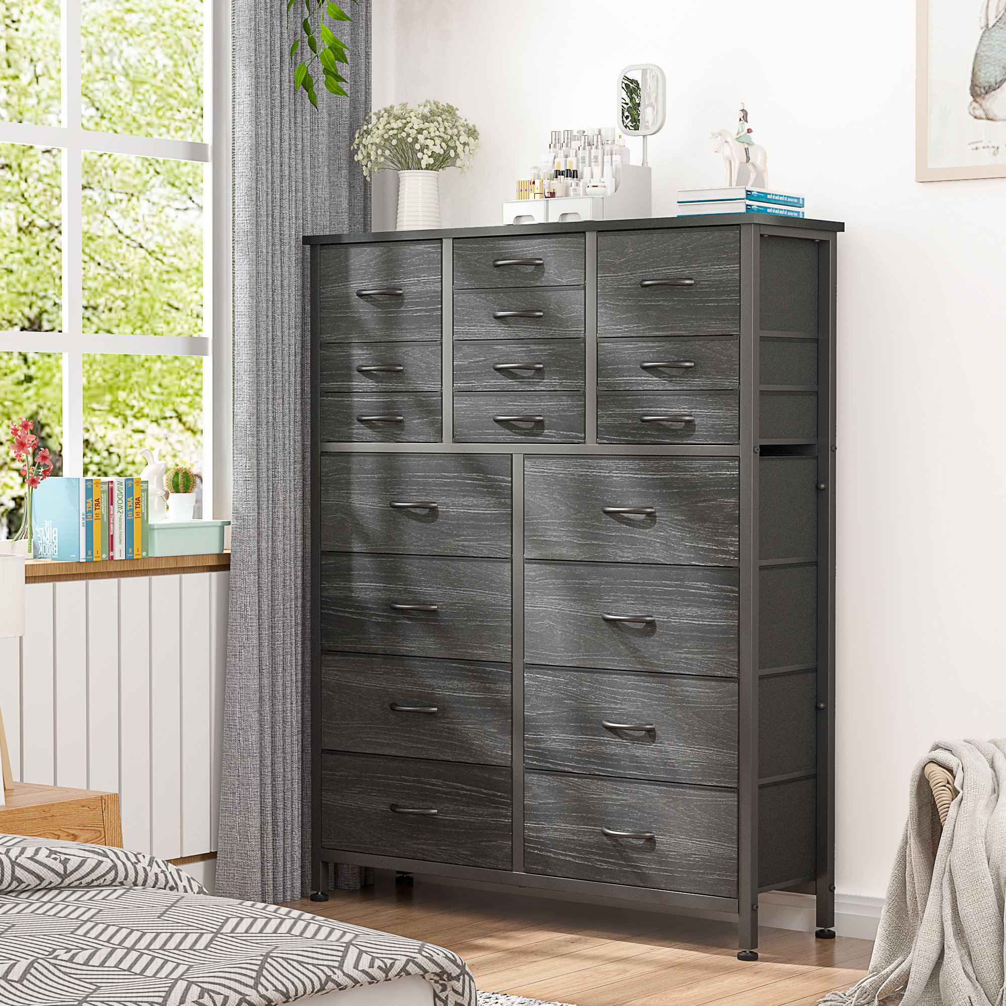 17 Stories 18 - Drawer Dresser,Chest of Drawers,Tall Dresser,Fabric ...