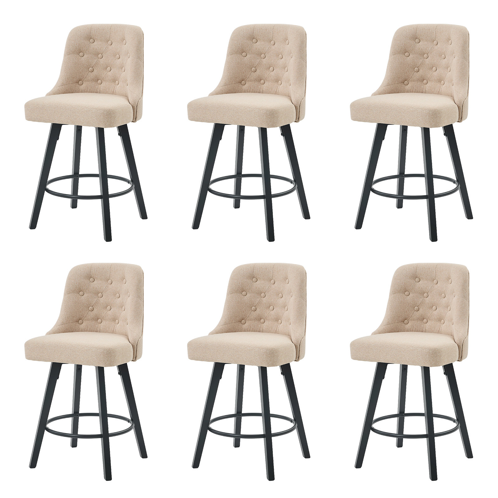 Corrigan Studio® Swivel Bar Stools, 26'' Upholstered Counter Stool with ...