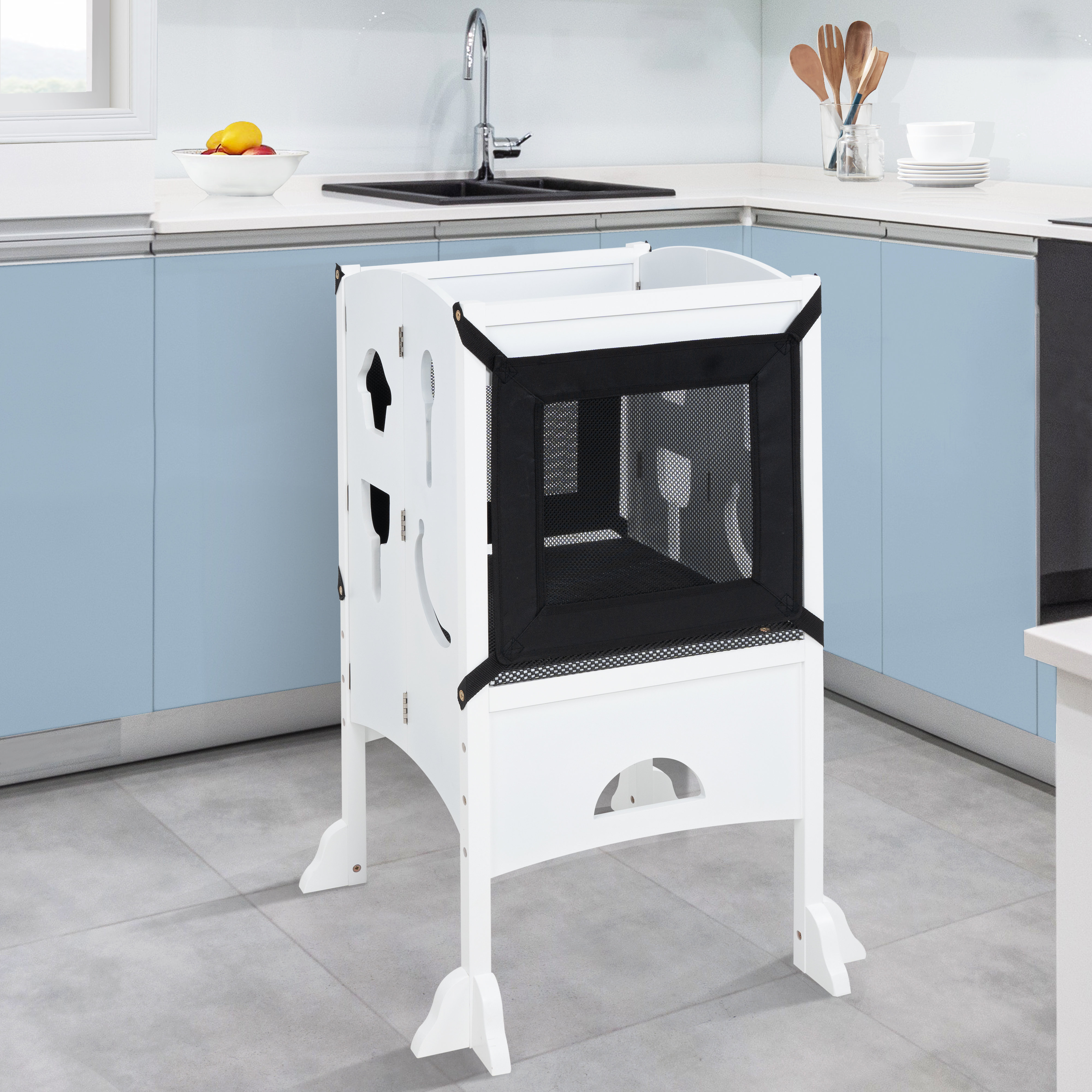 Harriet Bee Escabeau de cuisine en bois pliable pour enfants Eirwen et ...