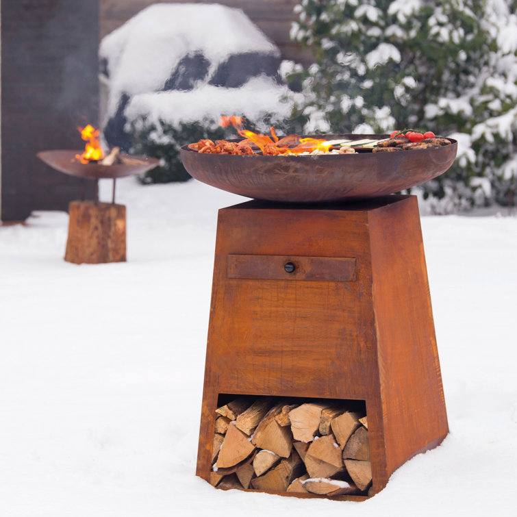 Dakota Fields Botan 100 Cm H x 60 Cm W Steel Wood Burning Outdoor Fire ...