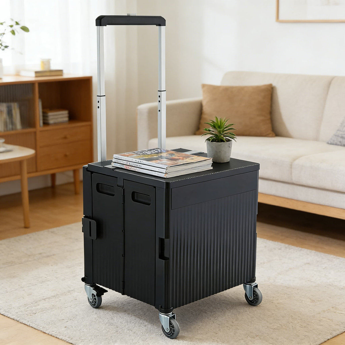 Rebrilliant Folding Utility Cart With Lid & Wheels - Heavy Duty ...