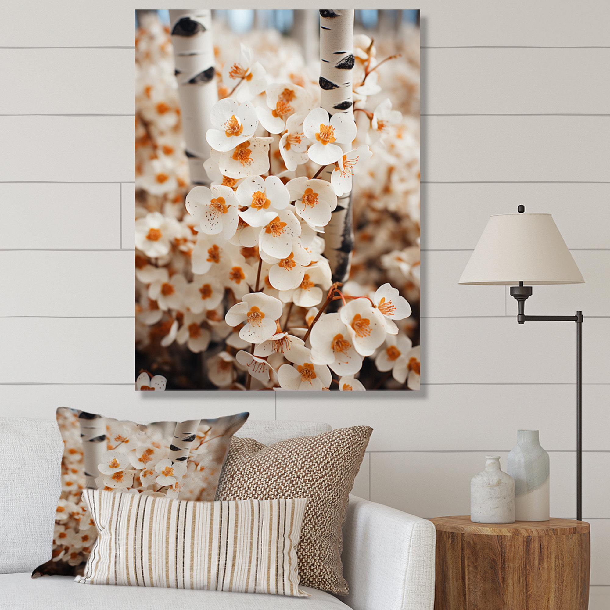 Ebern Designs White Flowers Tree In Aspen Colorado On Canvas Print ...