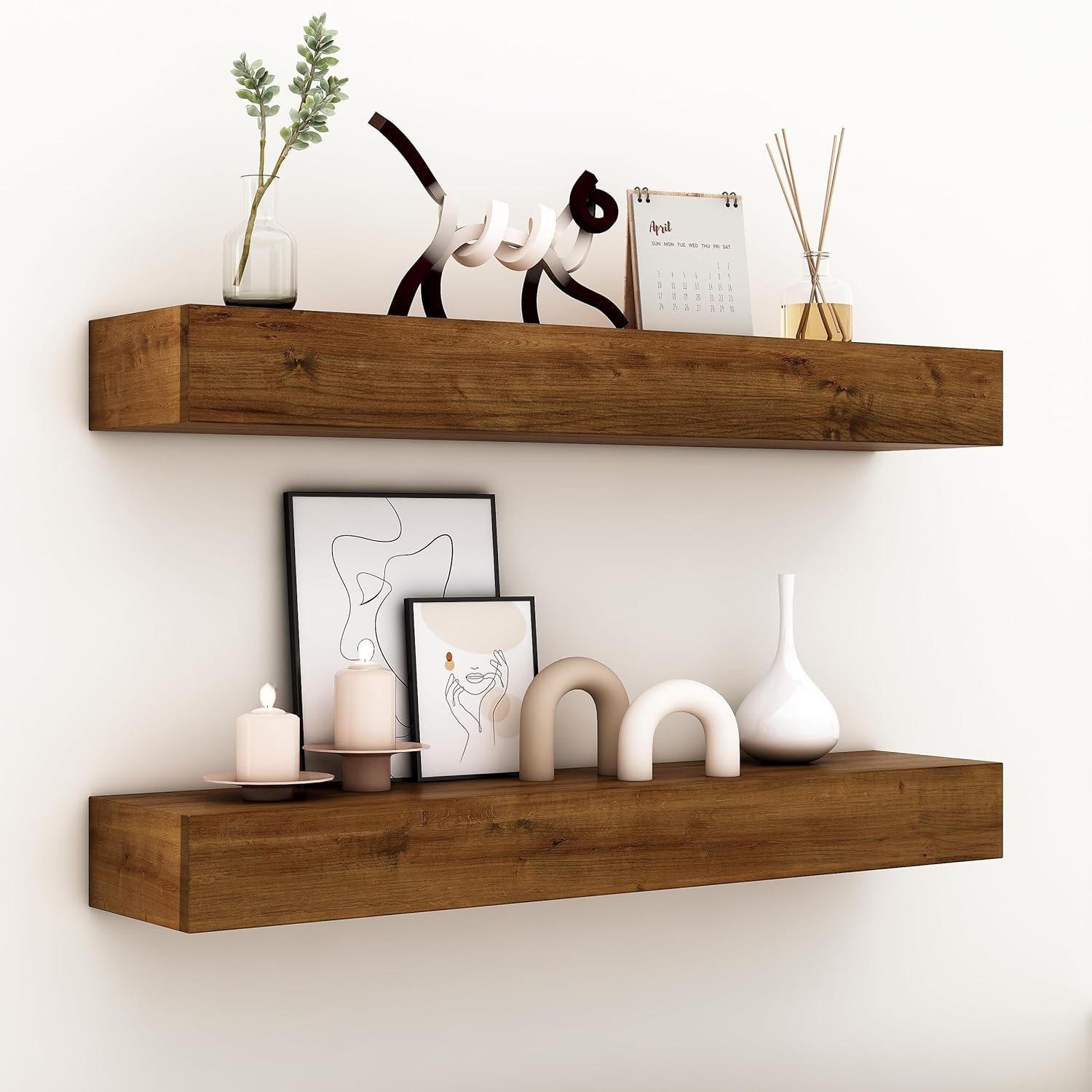 One Allium Way® 30" Handcrafted Wooden Floating Shelves - Pack Of 2 ...