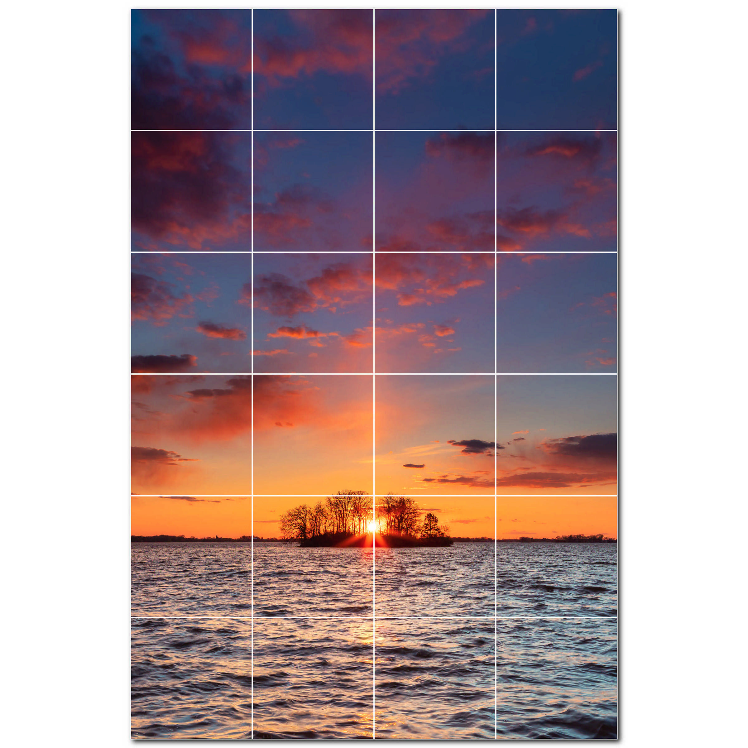 Picture-Tiles.com Sunset Photo 12'' x 12'' Satin Ceramic Decorative ...