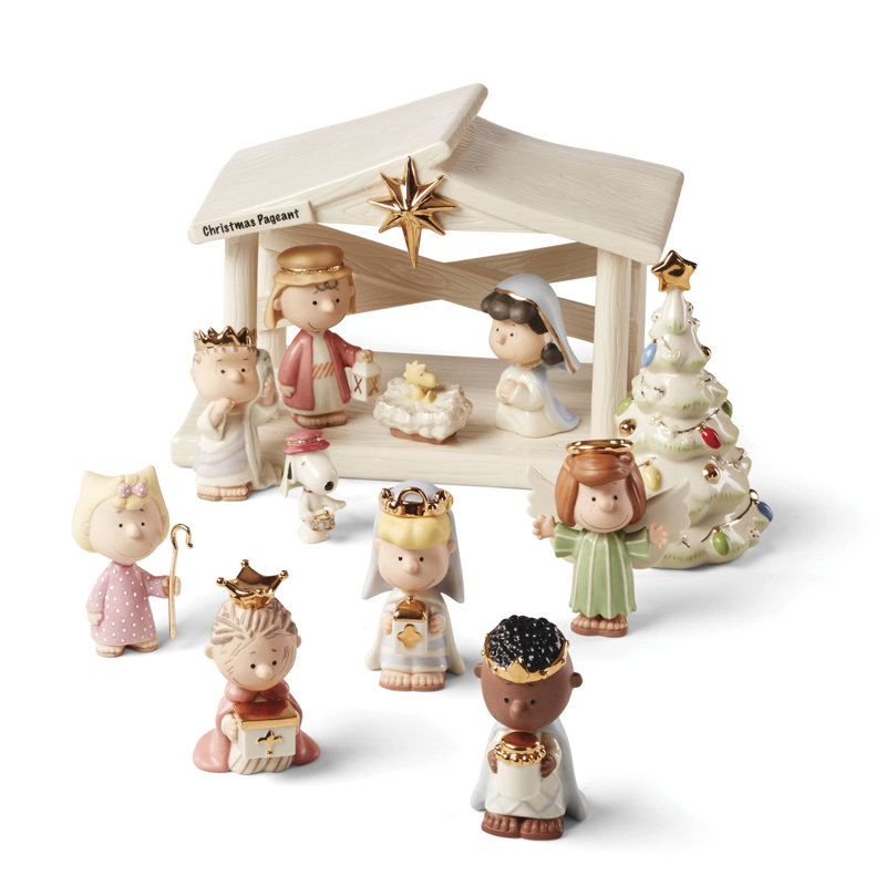 Lenox NATIVITY The Peanuts Christmas Pageant 12-Piece Set & Reviews ...
