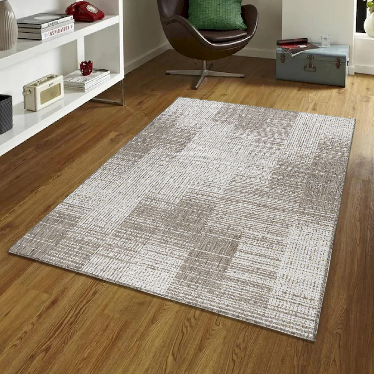 Orren Ellis Oksana Sand And Ivory Quick Dry Striped Distressed Indoor ...