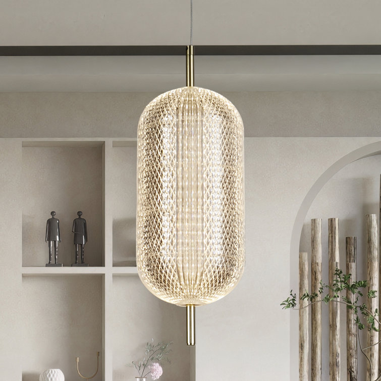 Fairmont Park Capsule LED Pendant, Satin Brass Metal and Acrylic Shade ...