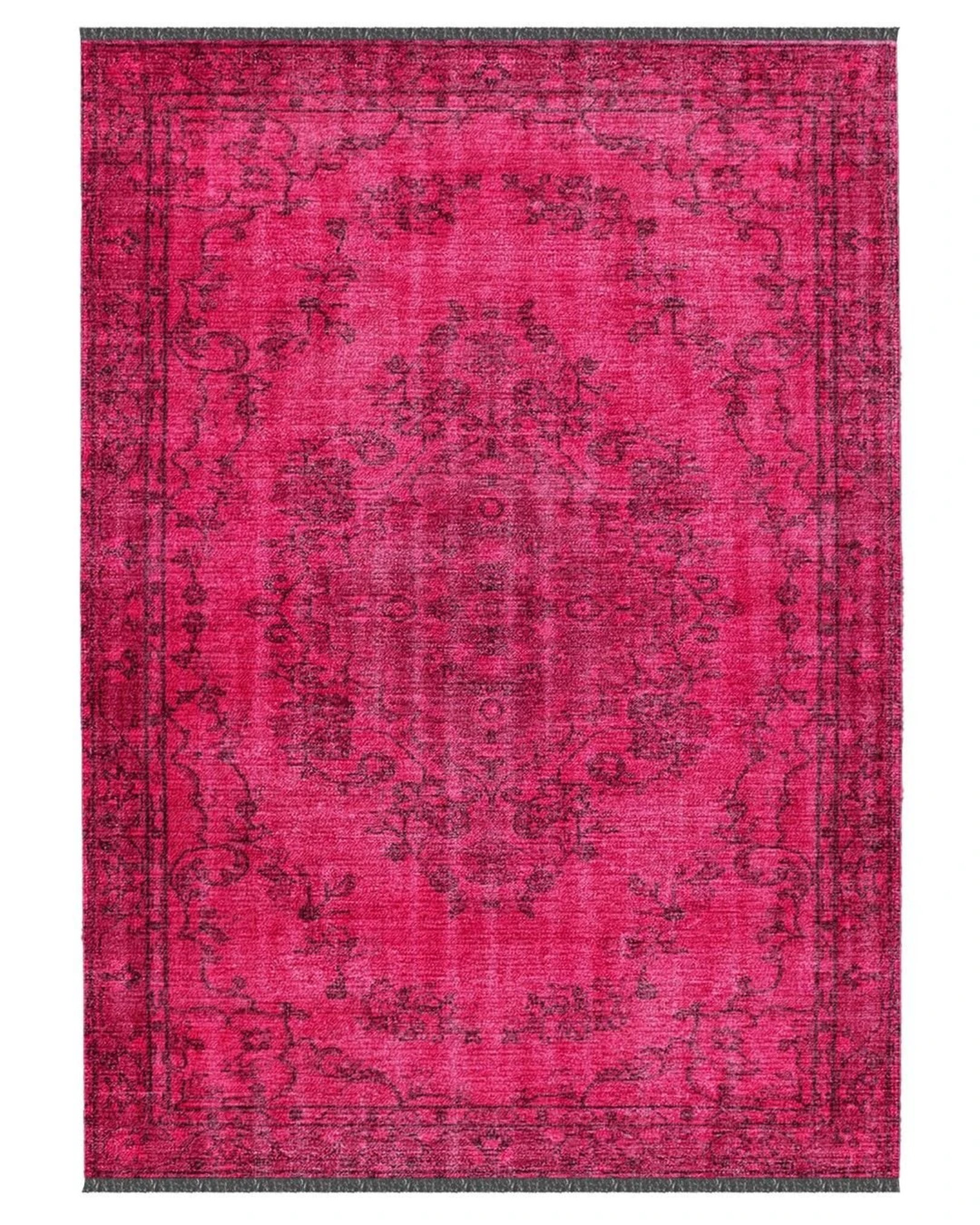 Bungalow Rose Chalsbury Oriental Fuschia Machine Woven Cotton Polyester ...