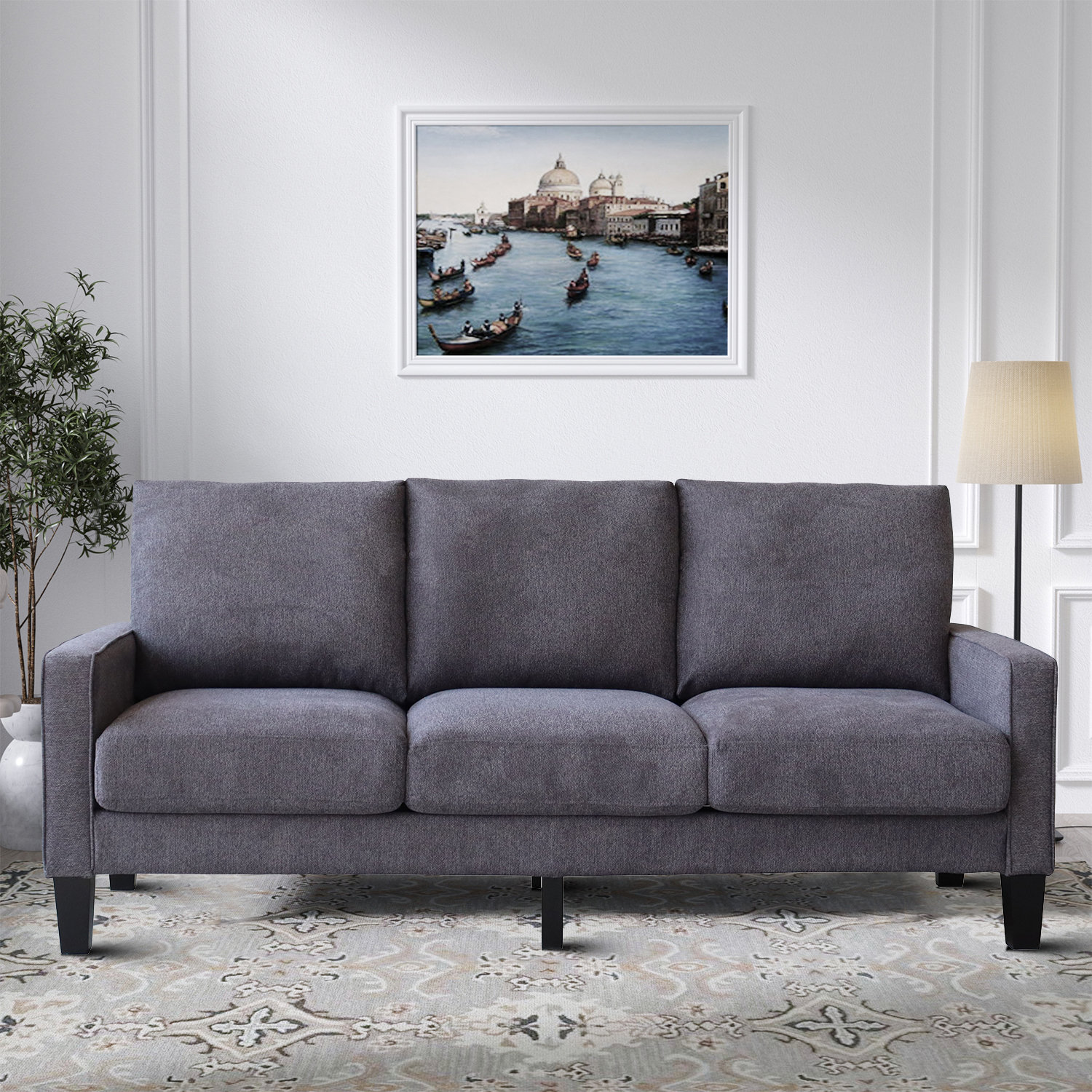 Latitude Run® Modern Style Sofa with Solid Wood Legs for Living Room ...