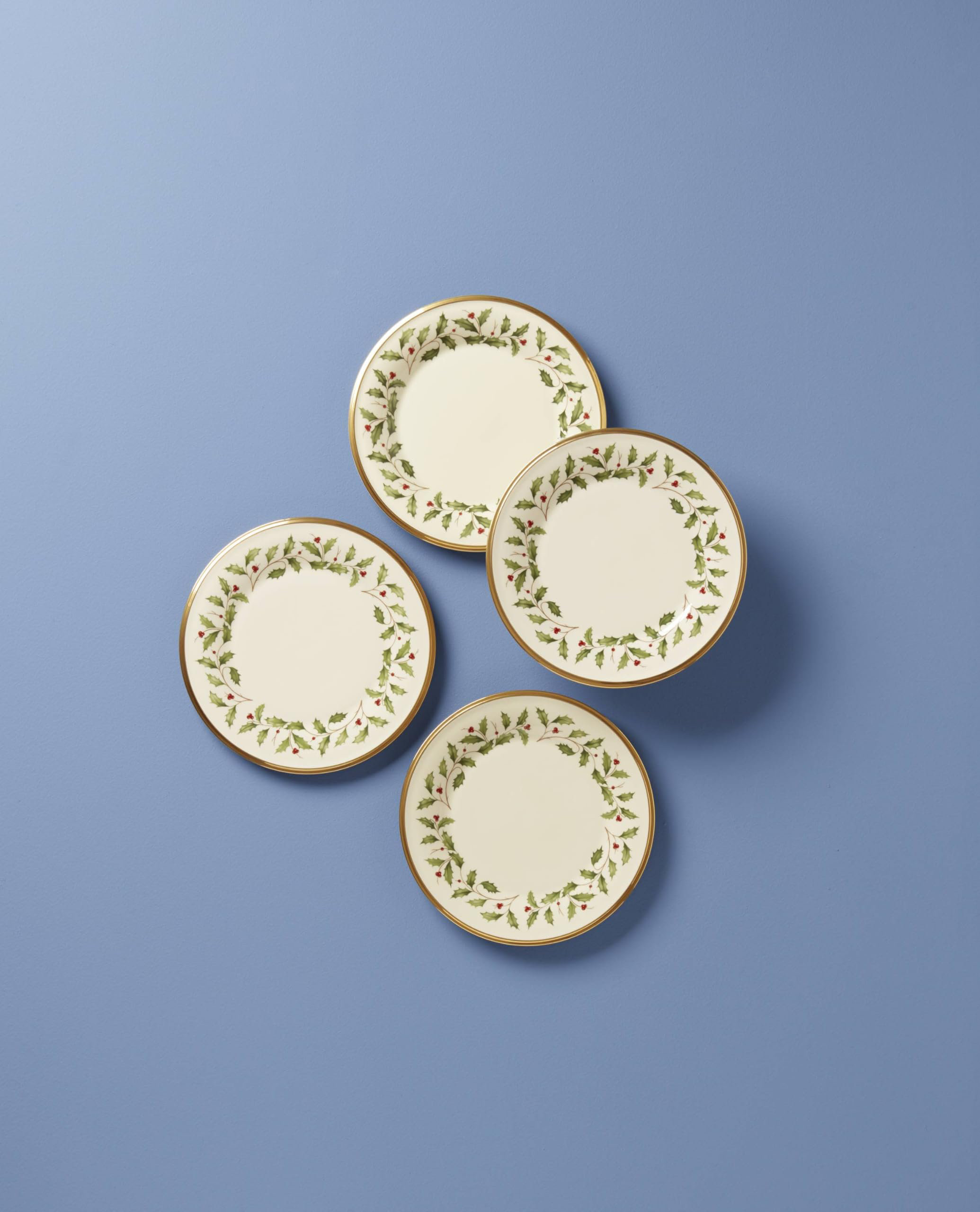 The Holiday Aisle® Holiday Salad Plates, Set of 4, 4 Count, Red & Green ...