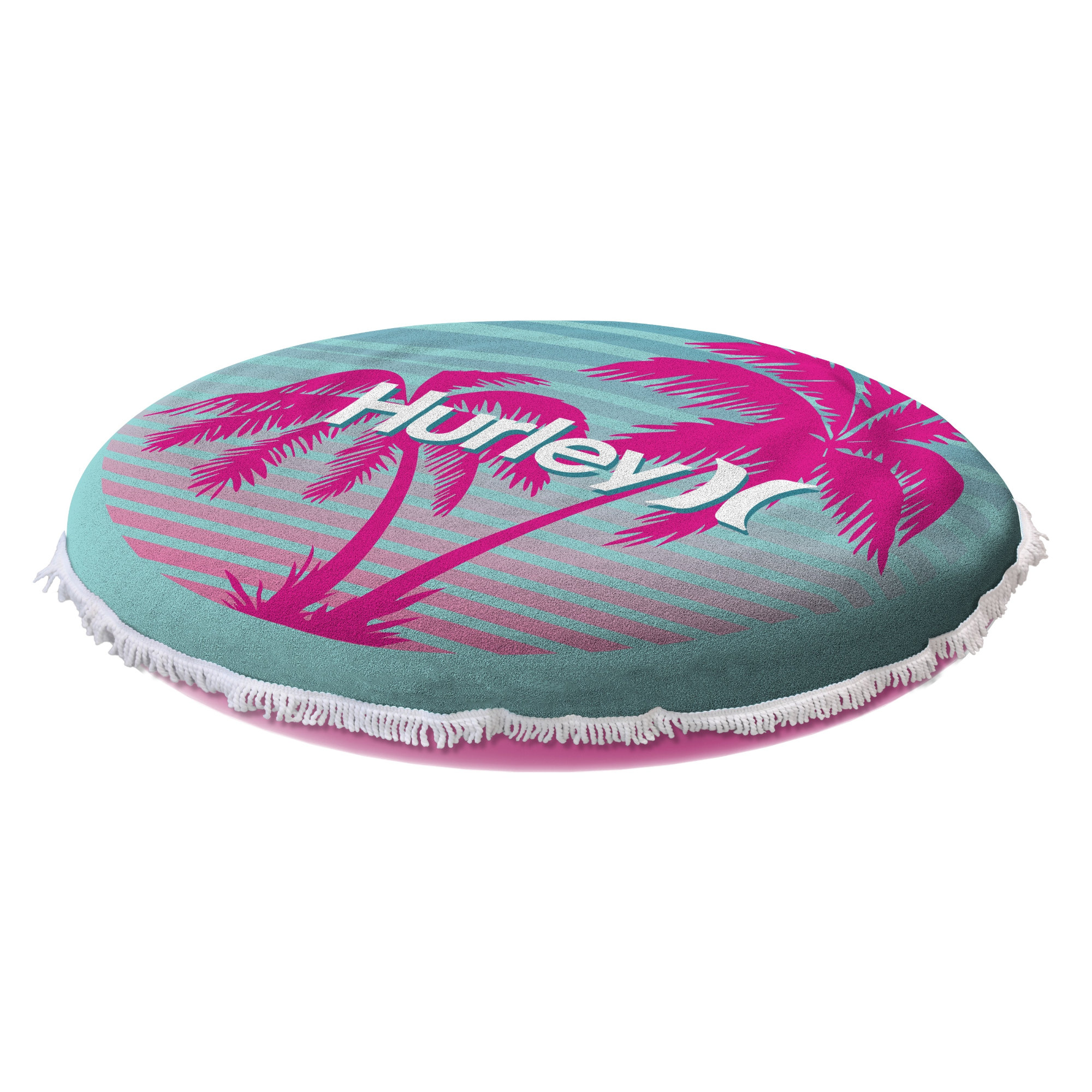 Hurley Inflatable Towel Top Island Pool Float, Pink Palm Tree Design ...