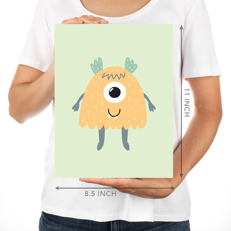 Zoomie Kids Wirth Sweet Little Monsters 3-Piece Set Paper Print | Wayfair