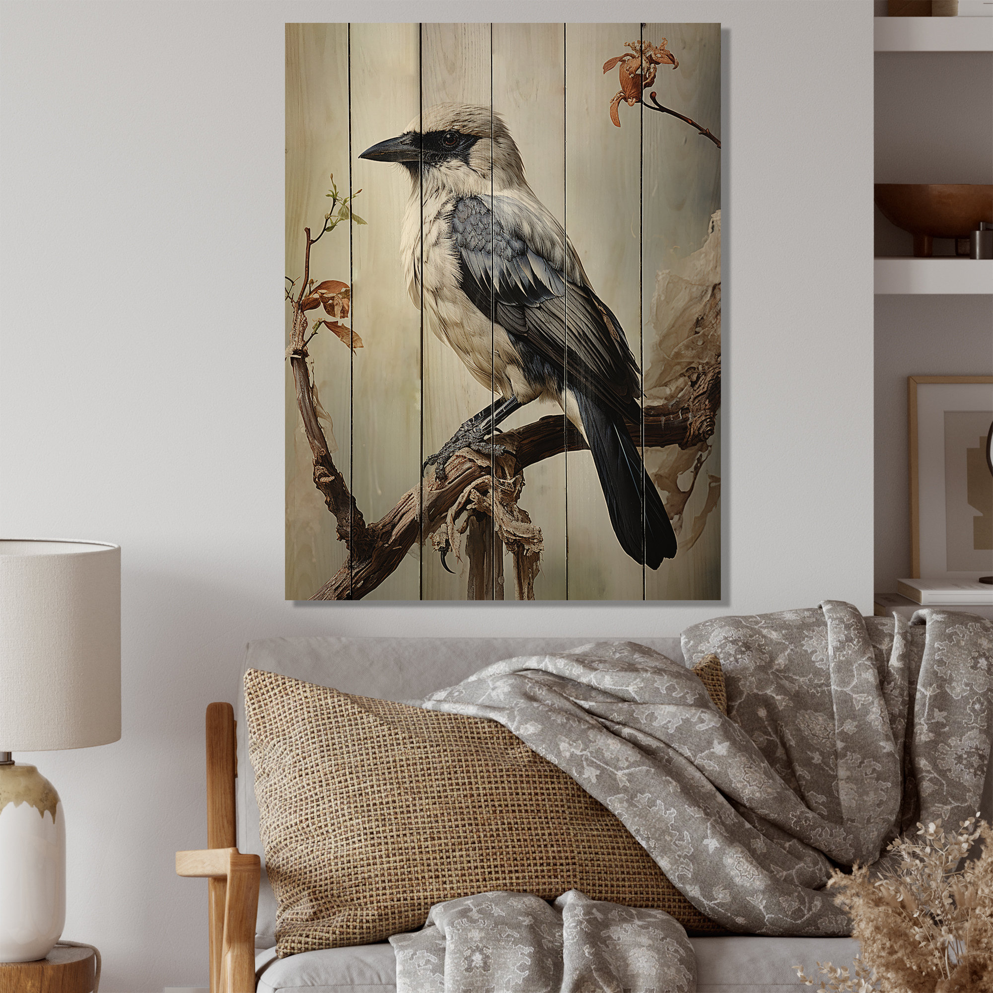 Millwood Pines Bird Feathered Contemplation On Wood Print - Wayfair Canada