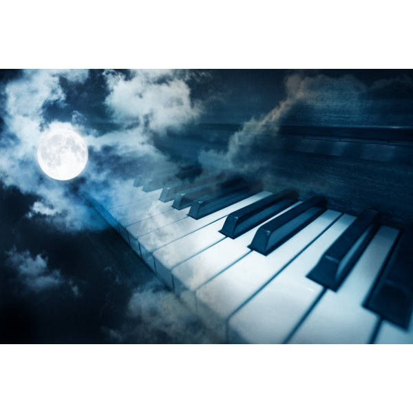 Hokku Designs Piano Keys In Moonlight On Canvas by Apriori1 Photograph ...