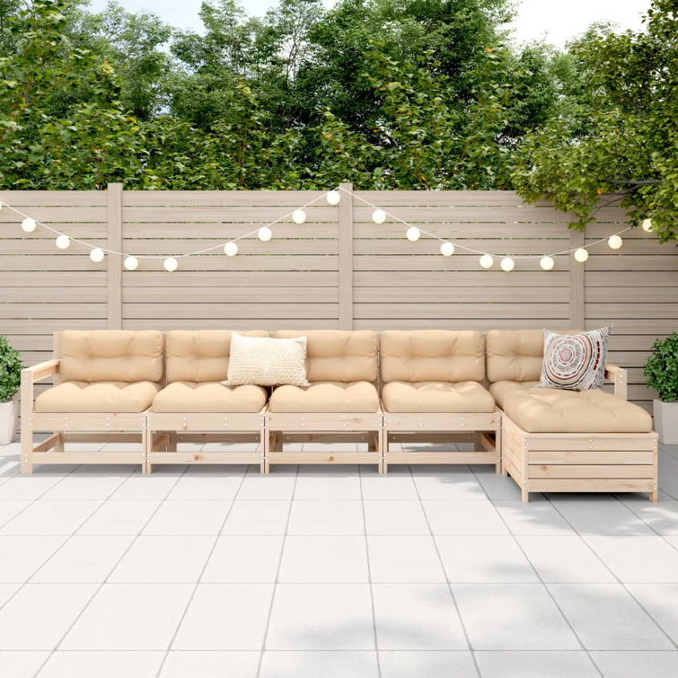 Brayden Studio 6 Piece Garden Sofa Set Solid Wood Pine | Wayfair.co.uk