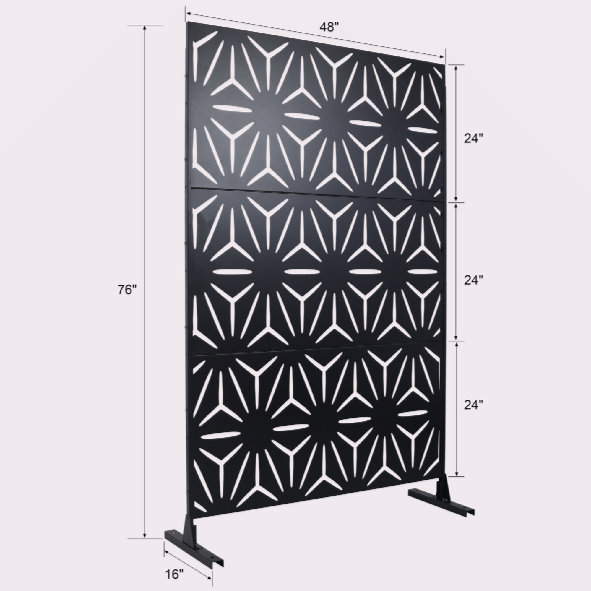 Myhomekeepers Outdoor & Indoor Privacy Screen Metal Privacy Screen 76 ...