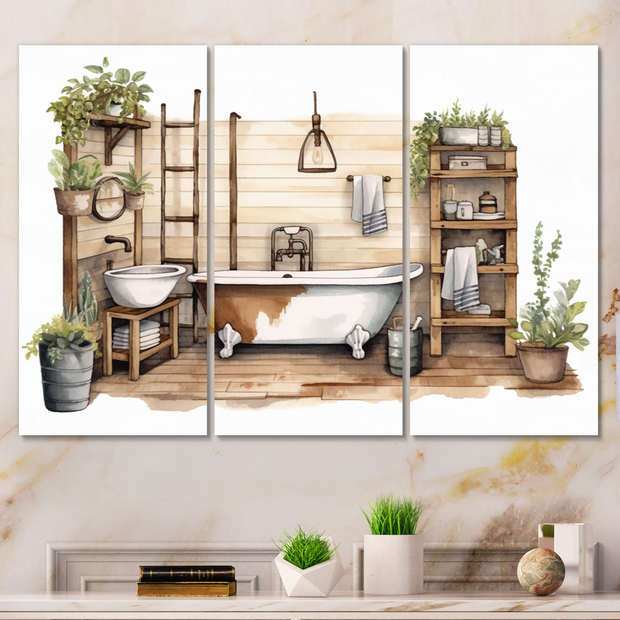 August Grove® " Natural Bathroom Decor XIV " 3 - Pieces - Wayfair Canada