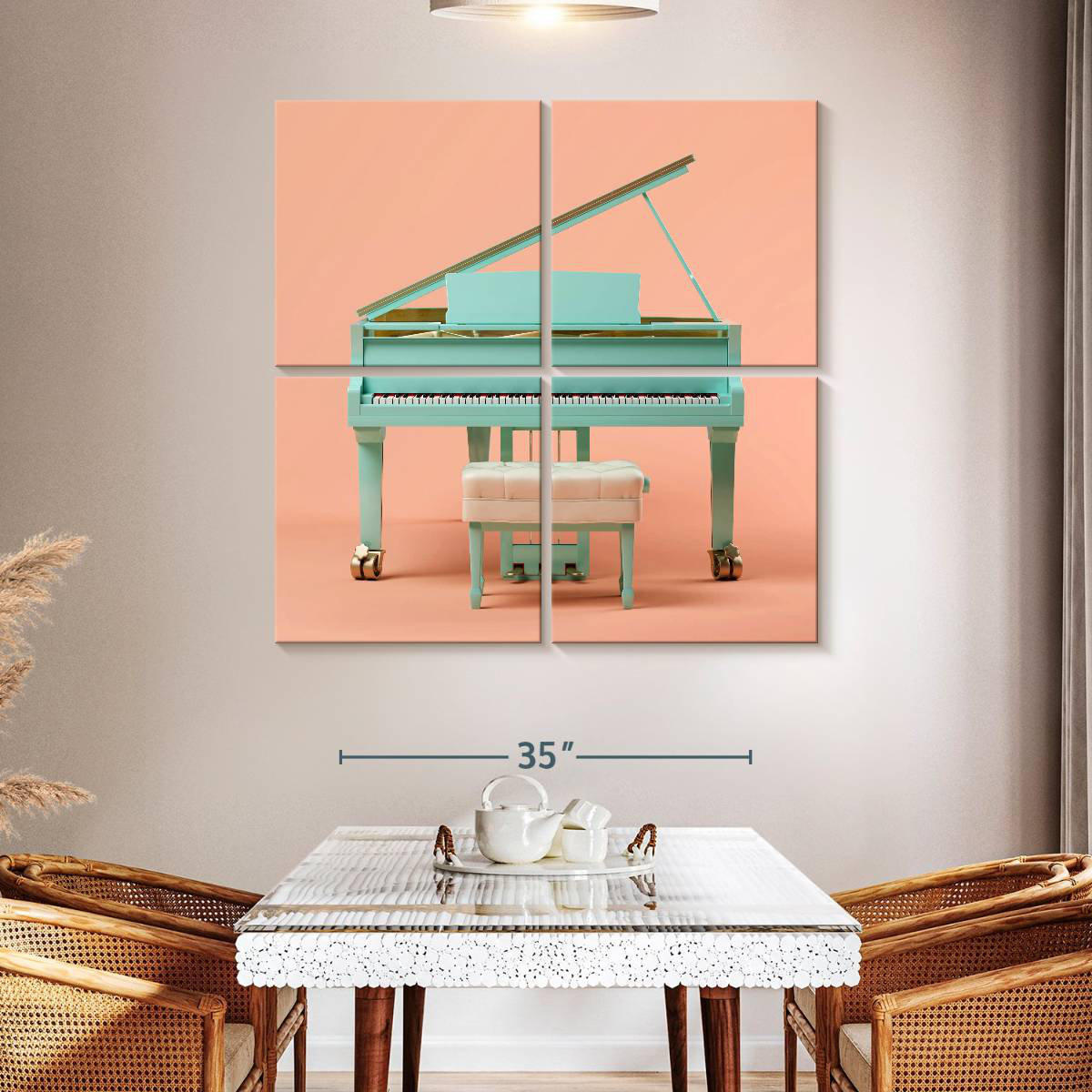 Ebern Designs Abarca Teal Grand Piano | Wayfair