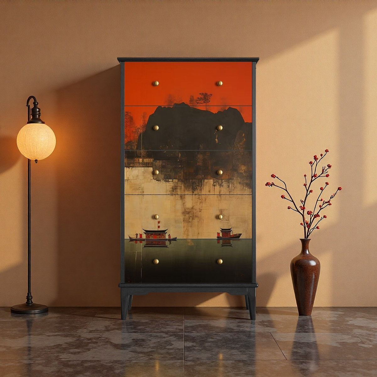 HomeLuxea Chinese Style Wooden Drawer Cabinet | Wayfair