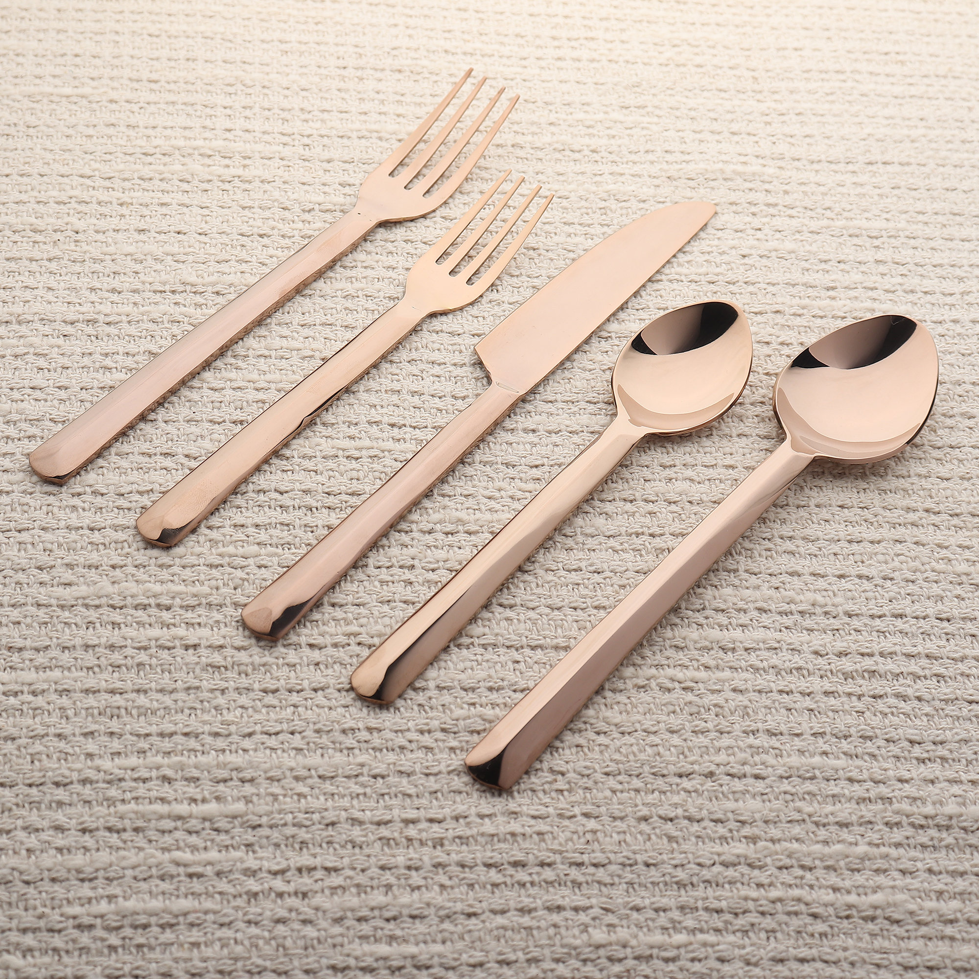 INOX Artisans Ariella Bronze Flatware Set, 20 Piece Place Setting ...