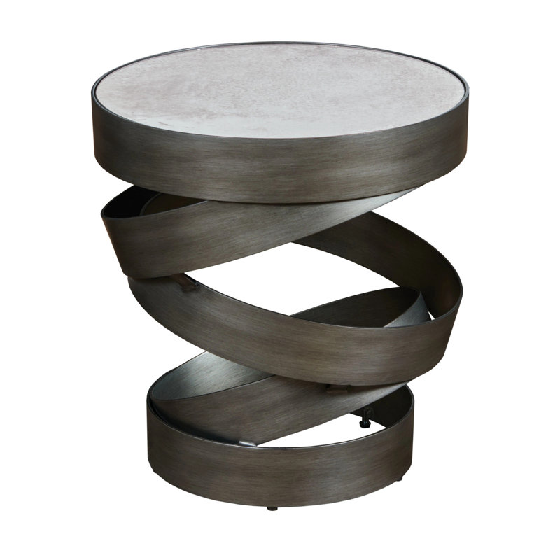 Orren Ellis Foluke Glass Abstract End Table | Wayfair