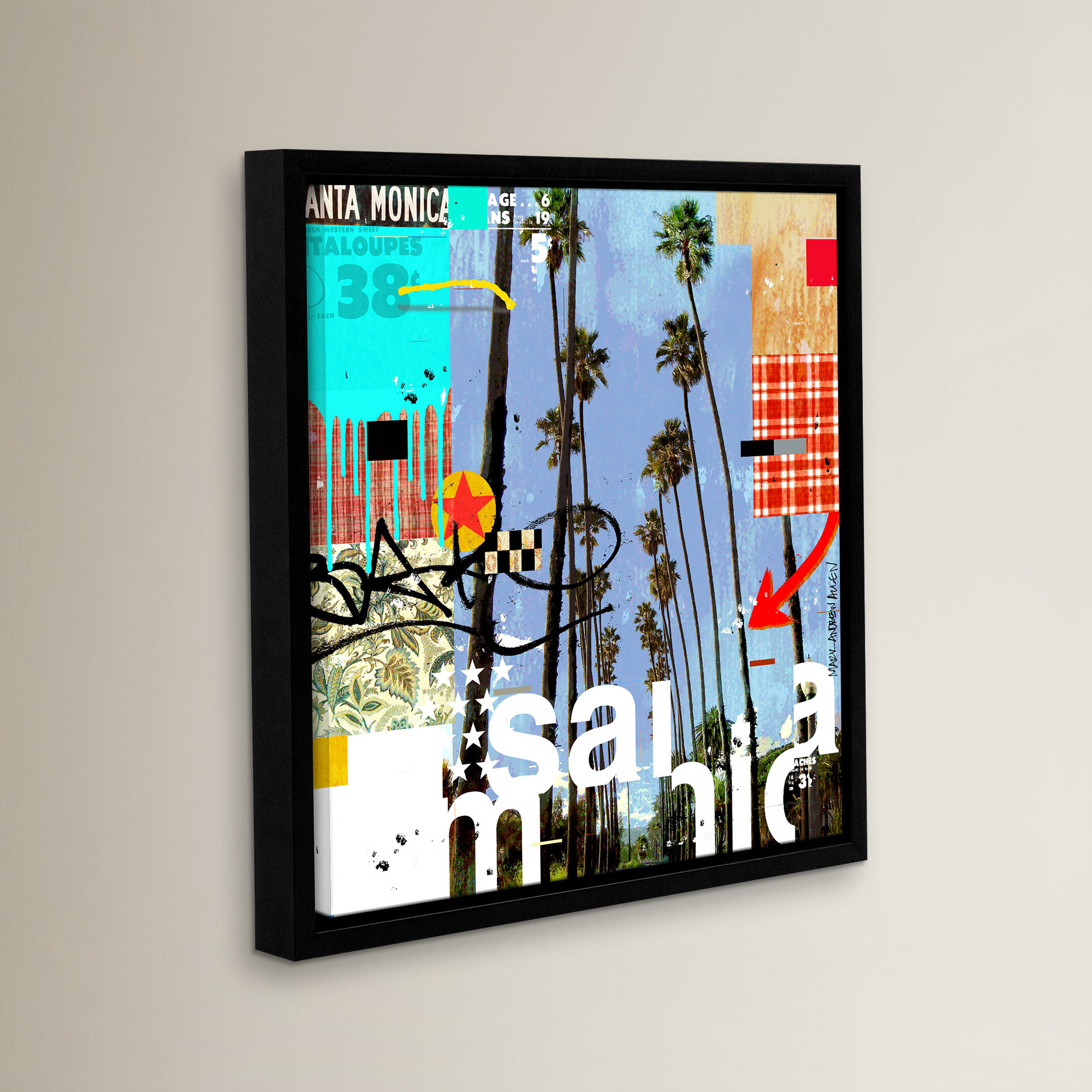 Wrought Studio Santa Monic Signs - Graphic Art Print on Canvas ...