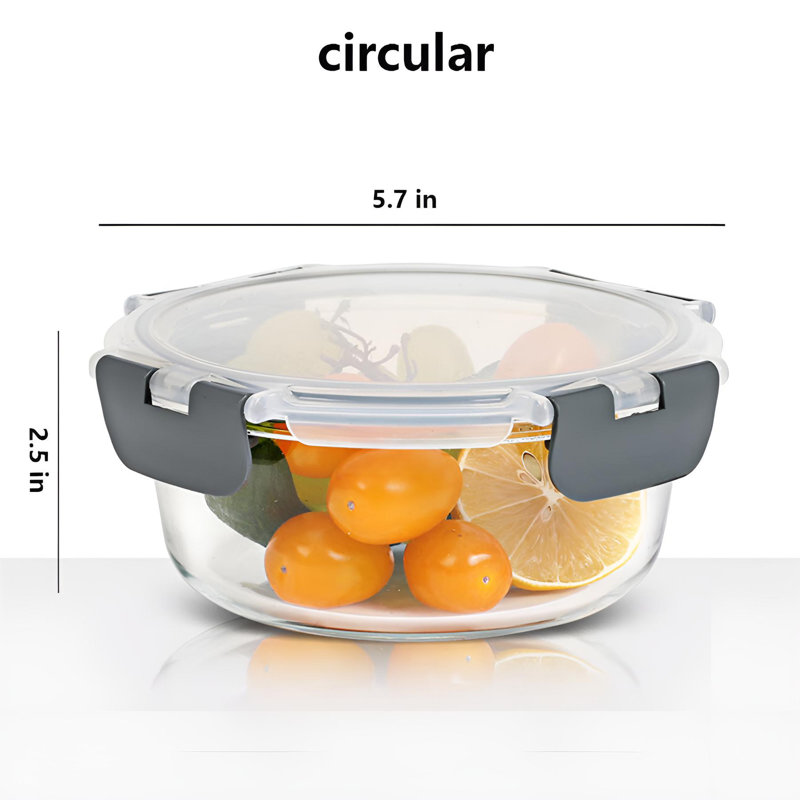 LIYONG Round Glass Food Storage Container | Wayfair