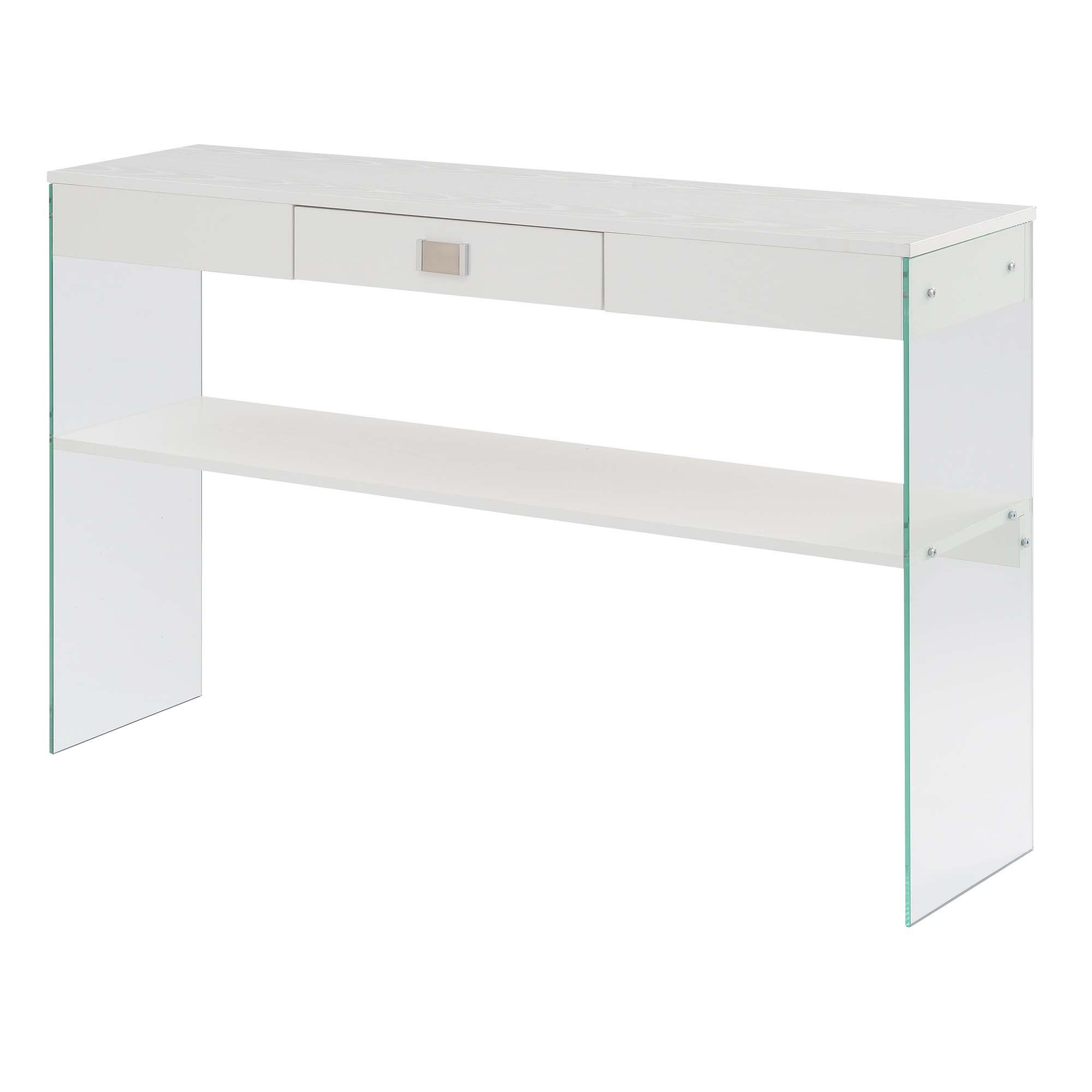 Wade Logan® Avyona Console Table with 1 Drawer and Glass Frame ...