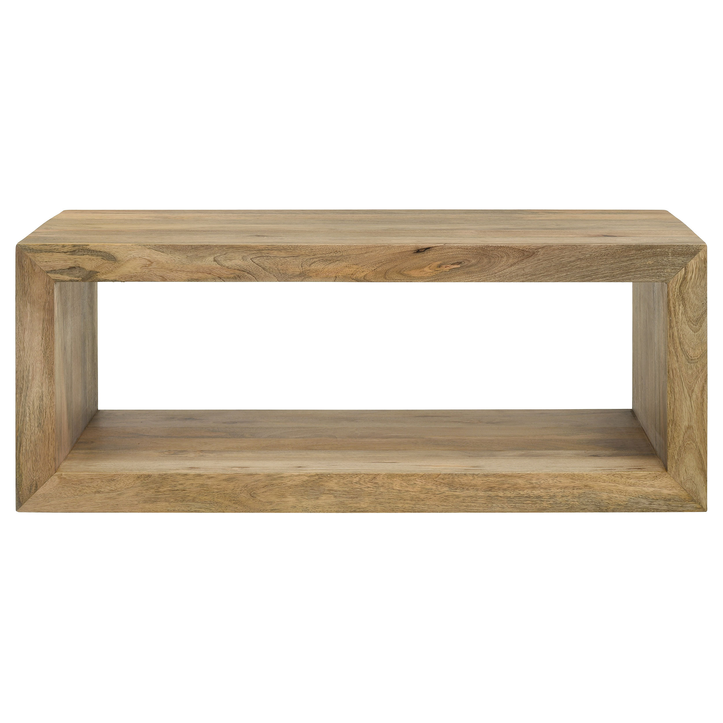 Loon Peak® Graciemay Solid Wood Floor Shelf Coffee Table with Storage ...