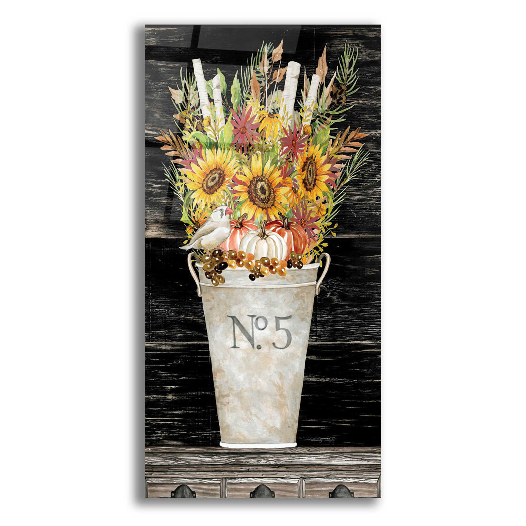 August Grove® 'No. 5 Fall Flowers And Birch 1' By Cindy Jacobs, Acrylic ...