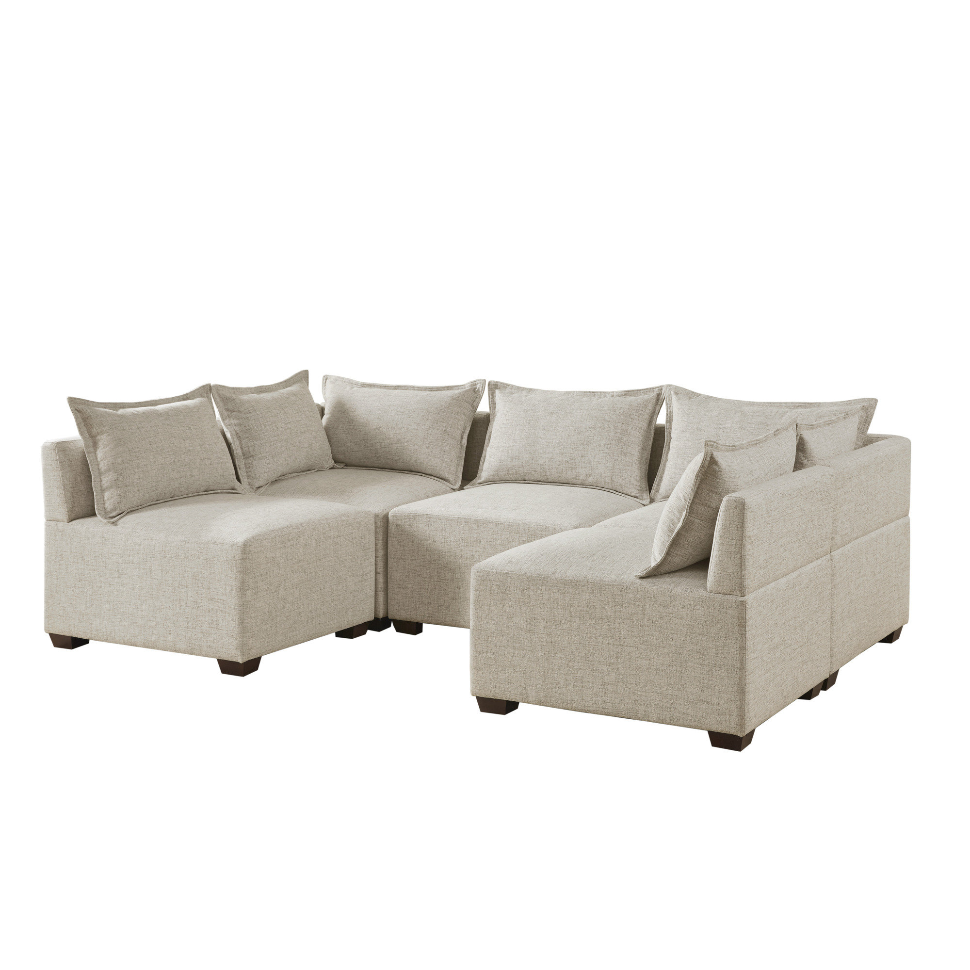 Hokku Designs Wolfe Utopia 5-Piece Modular U-Shape Sofa Ensemble | Wayfair