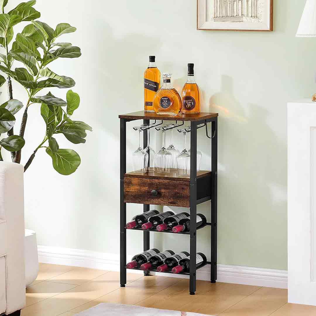Ophelia & Co. Wine Rack Freestanding Floor, 2 Tier Wine Rack Table With ...