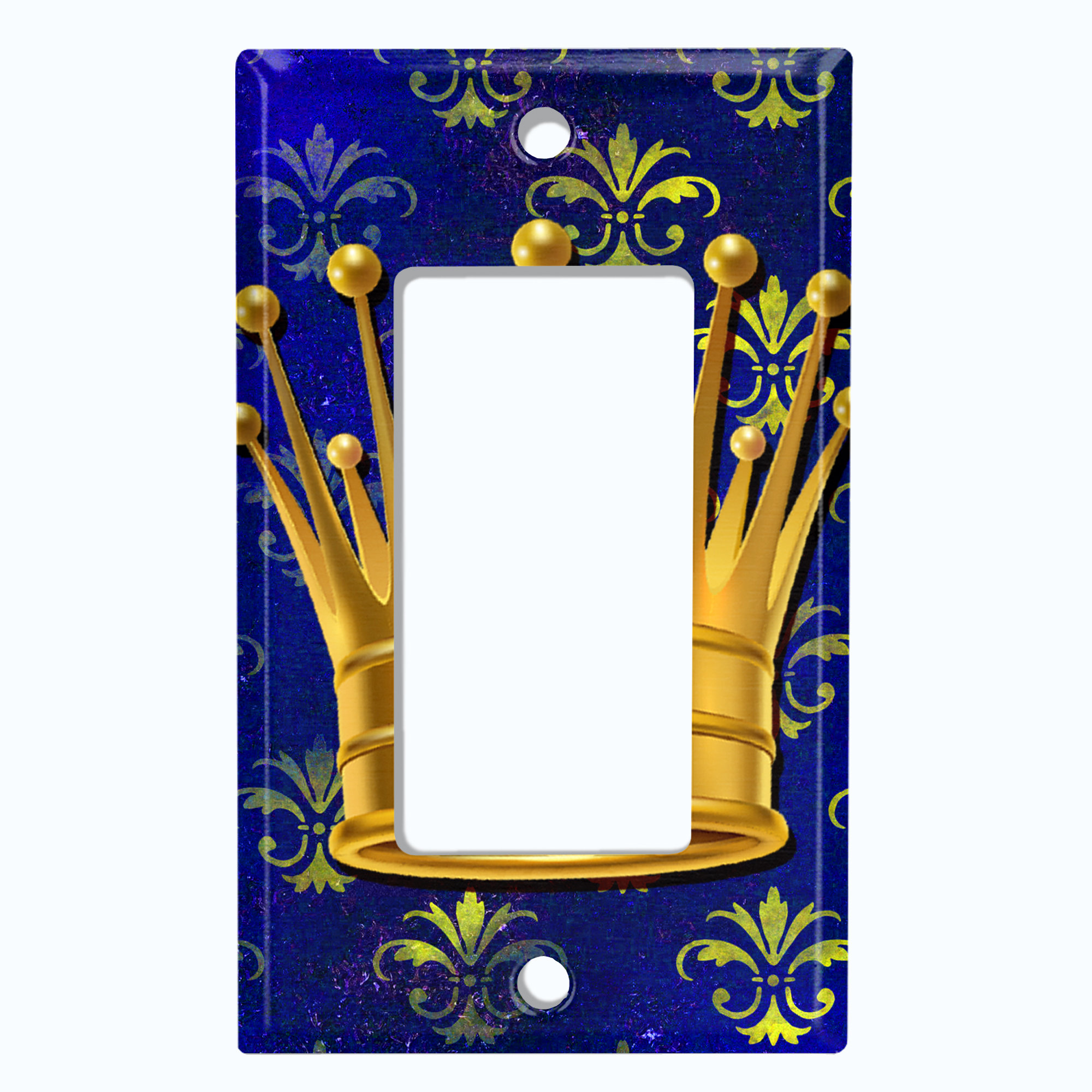 WorldAcc Metal Light Switch Plate Outlet Cover (Queen Crown Royal Blue ...