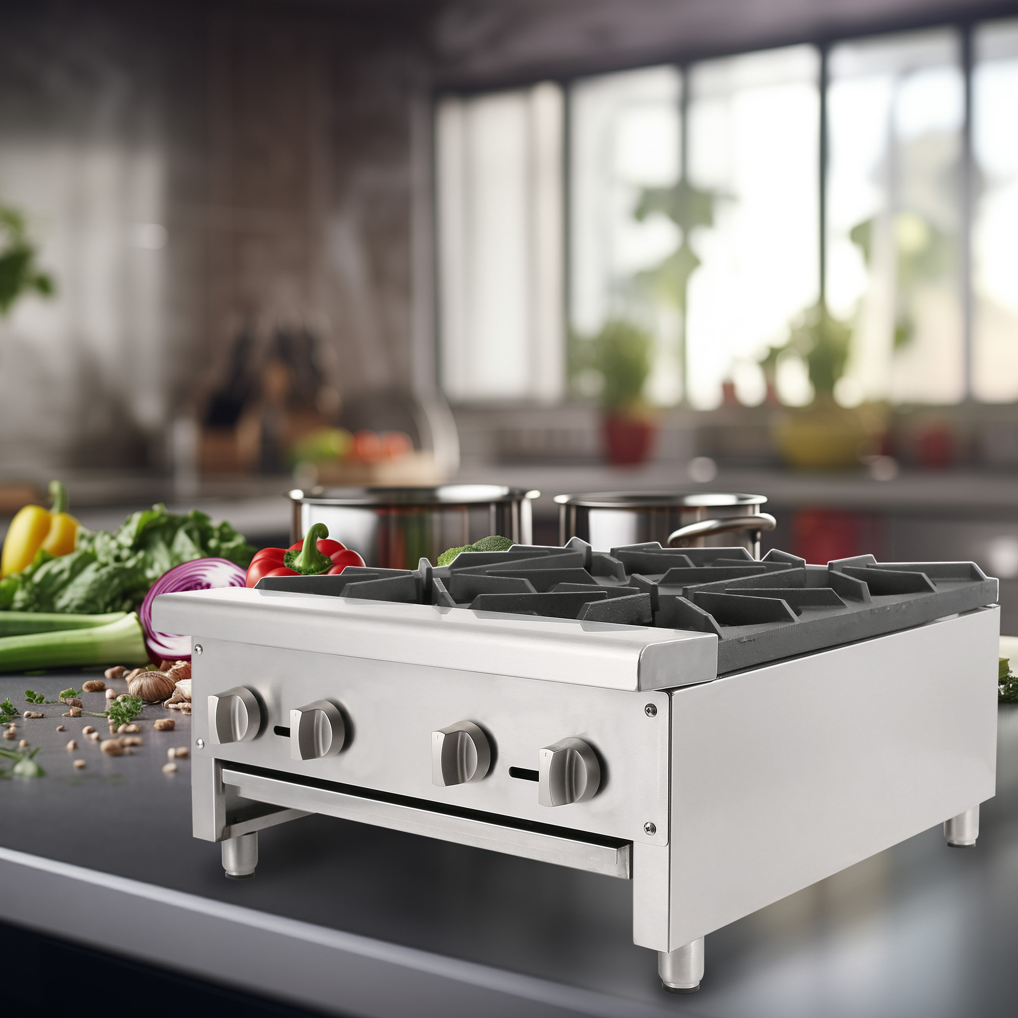 Egles 24" Commercial Hot Plate with 4 Burners - 112,000 BTU | Wayfair
