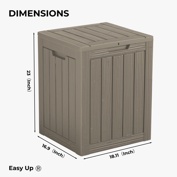 Emperic Design 18.11'' W 28 Gallons Water Resistant Resin Lockable Deck ...
