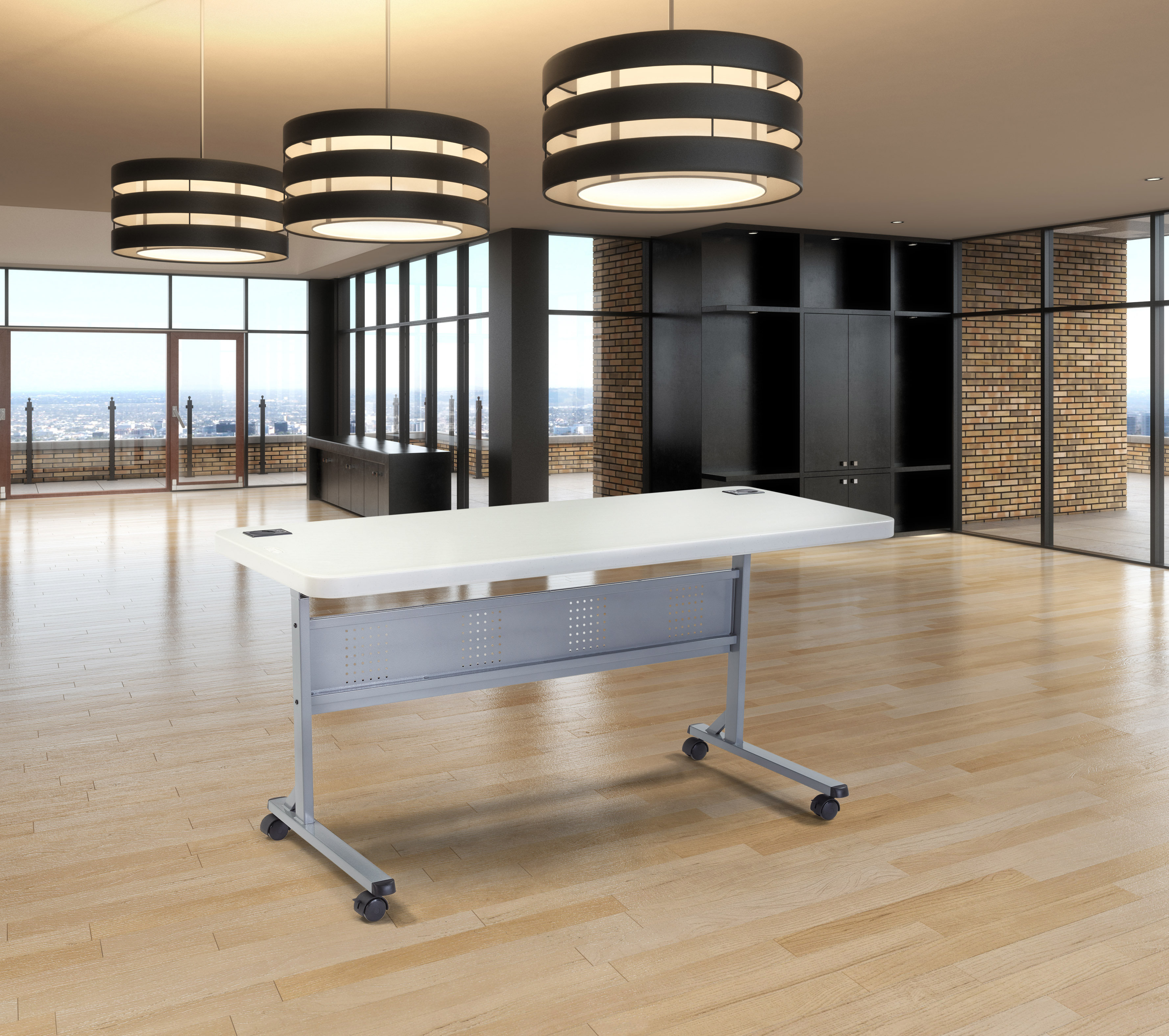National Public Seating Flipper Training Table with Caster Wheels ...