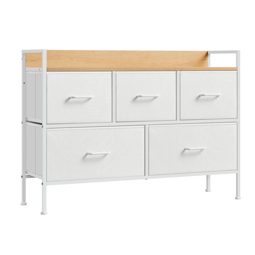 Borough Wharf Chest Of Drawers For Bedroom, 5 Fabric Drawers With ...