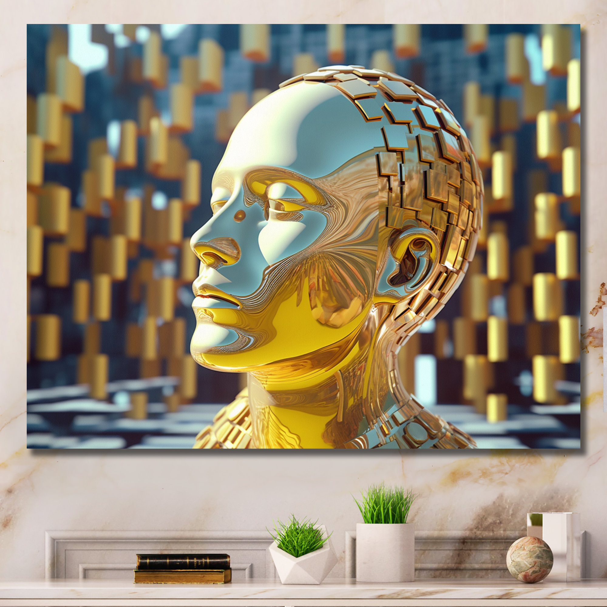 Mercer41 Golden Consciousness Matrix Of The Mind I - Man Wall Art ...
