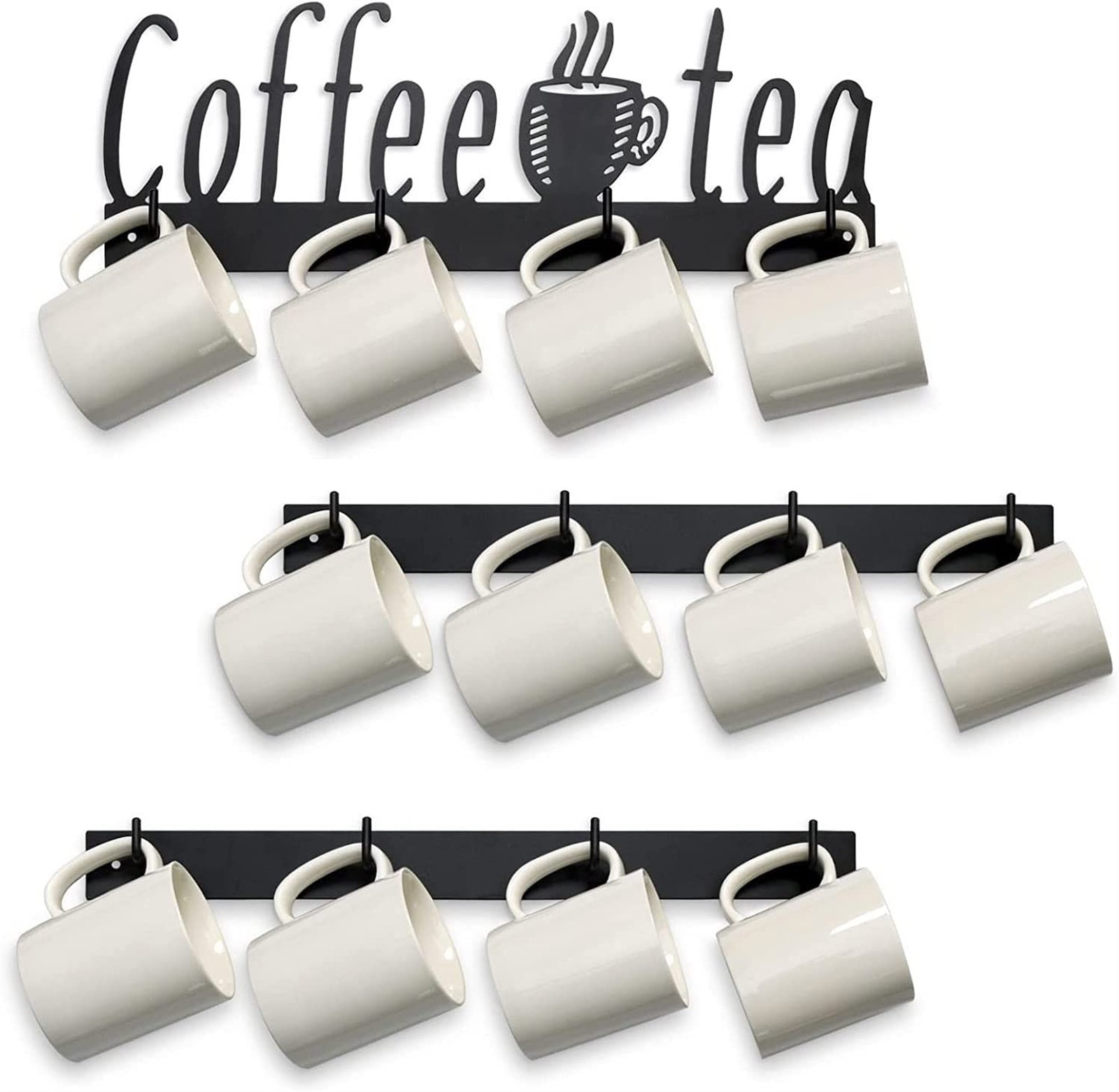 Latitude Run® Damaj 3 Piece Metal Mug Holder with Hooks | Wayfair