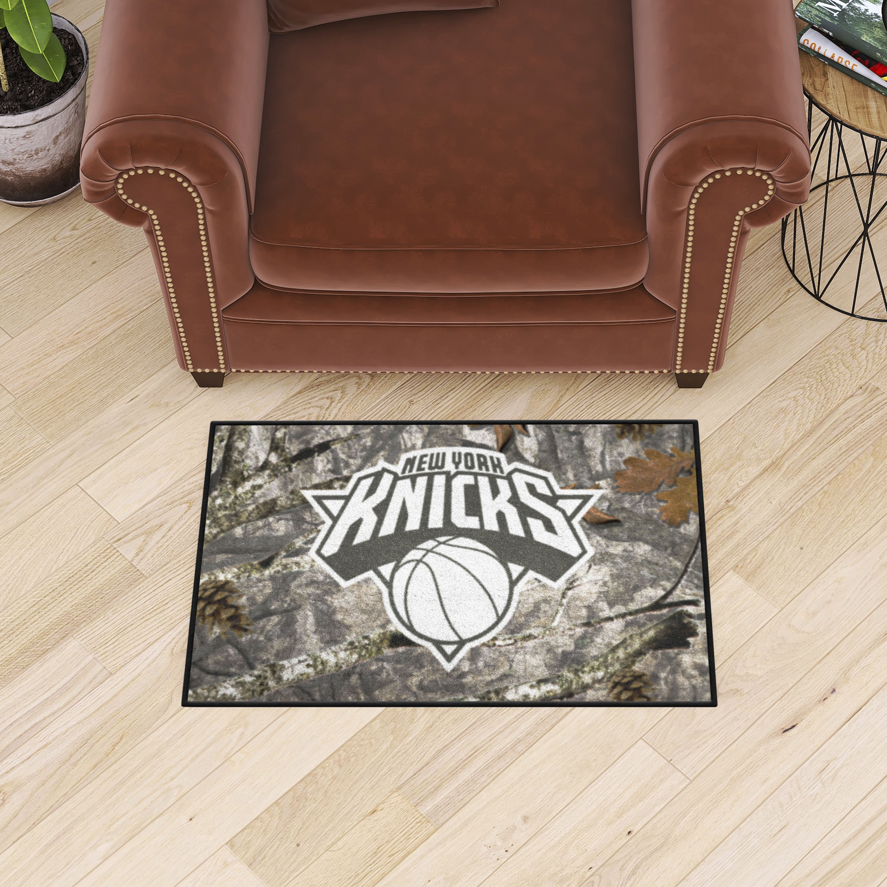 FANMATS New York Knicks Camo 30" x 19" Non-Slip Indoor Door Mat | Wayfair