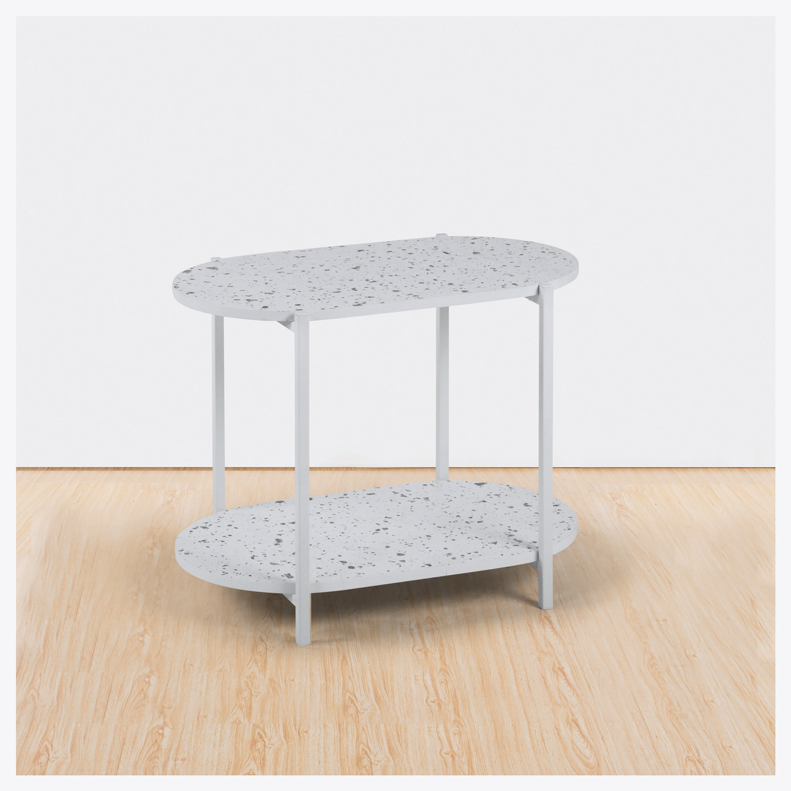 Dakota Fields End Table Oval Nightstand, Modern Marble Small Table ...