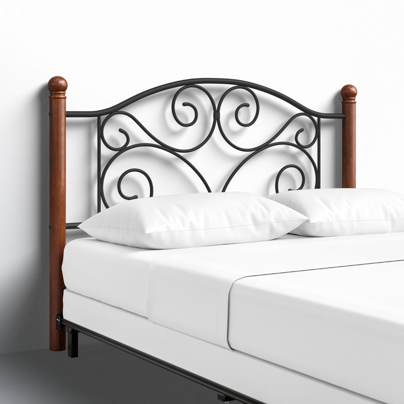 Lark Manor Analisha Metal and Solid Wood Post Headboard & Reviews | Wayfair
