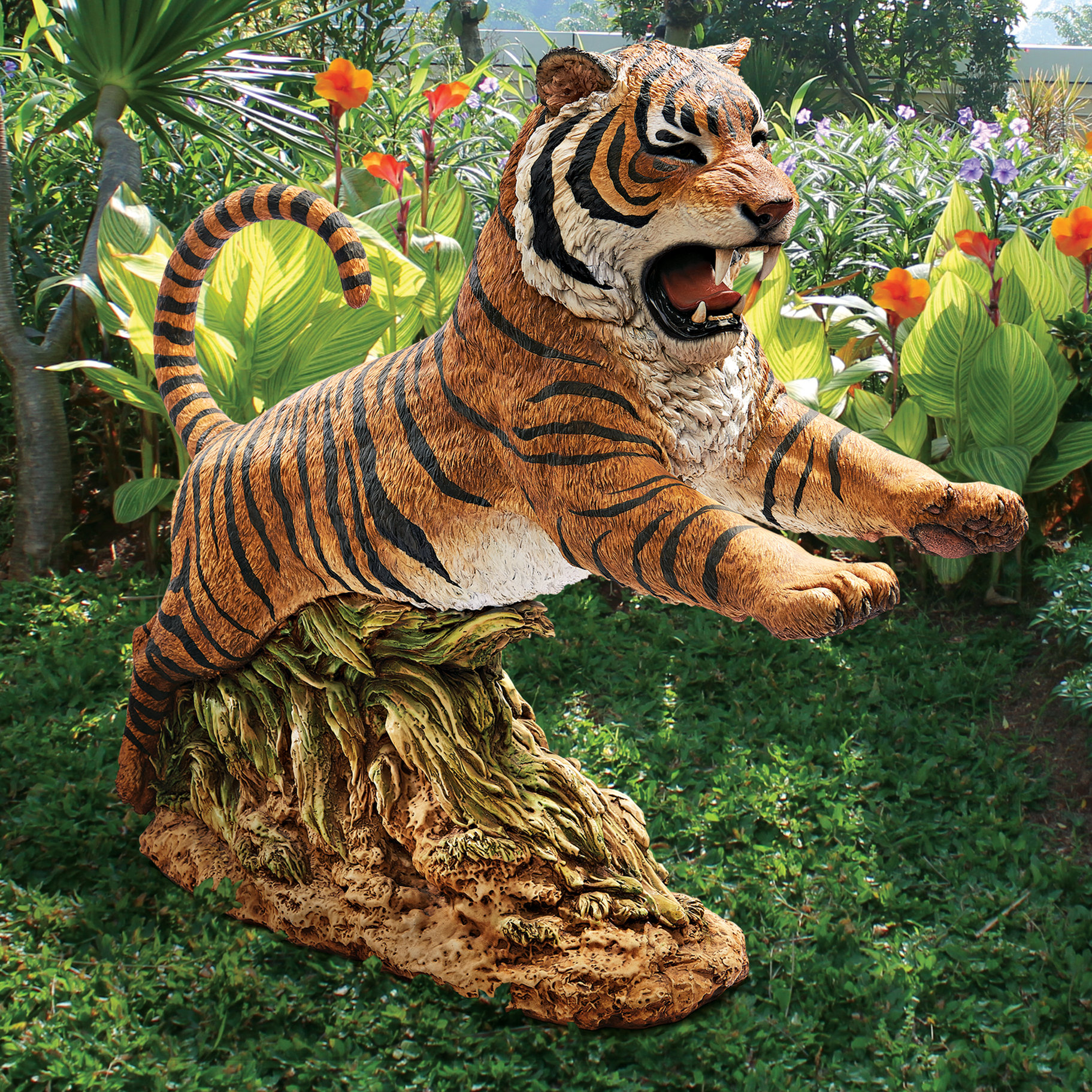 Design Toscano Jungle Cat Leaping Bengal Tiger Statue & Reviews ...